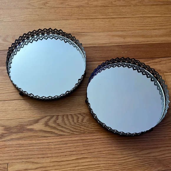 Accents | Two Round Mirror Serving Trays 9 | Poshmark